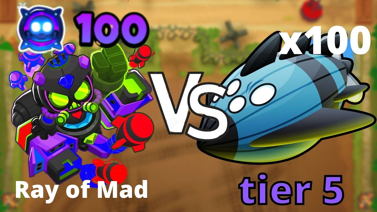 Dartling Gunner Paragon (Ray of Mad) vs. 100 tier 5 Vortex (Bloons TD 6 ...