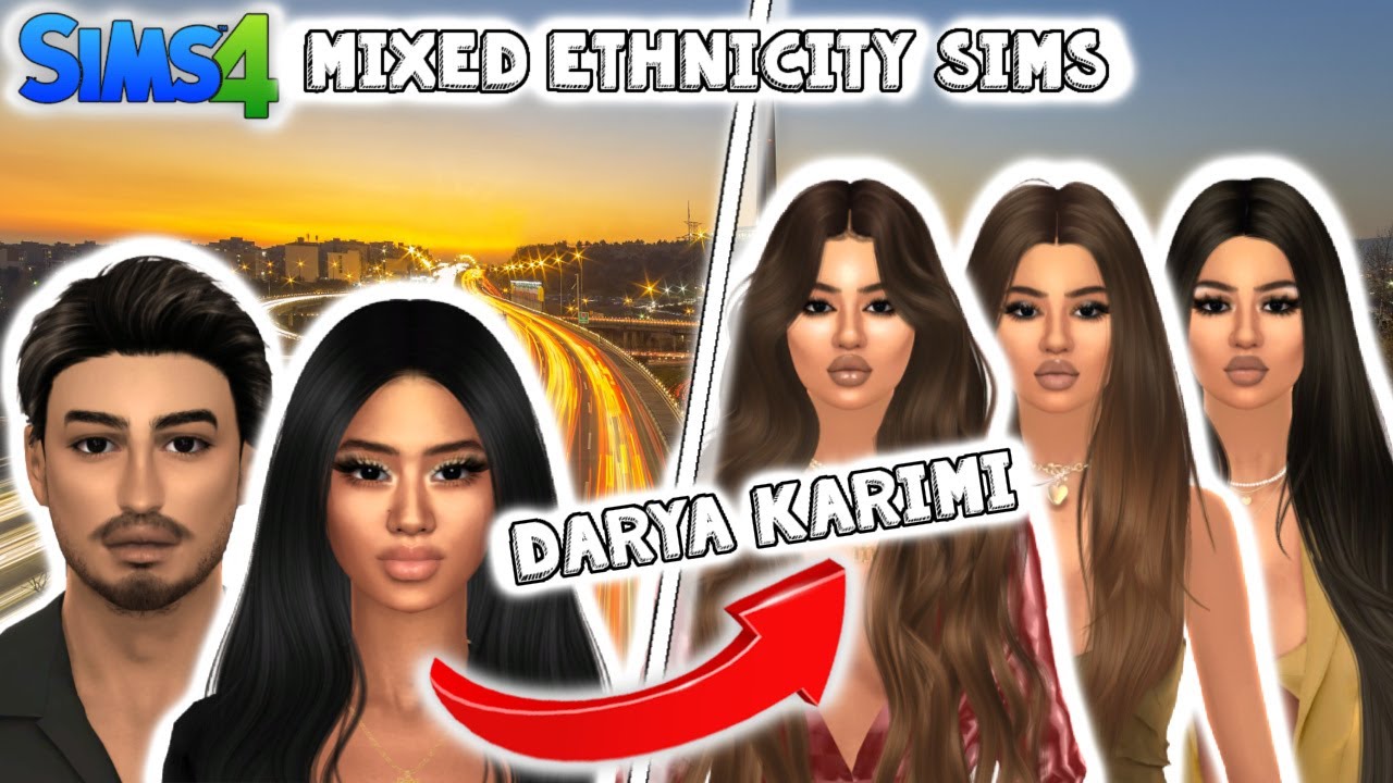 Darya Karimi (Mixed Ethnicity Sims) - Sims 4 CAS + CC Folder & Sim ...