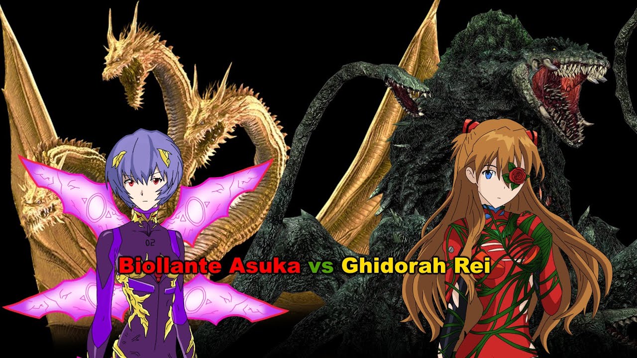 Evangelion react to Biollante Asuka vs Rei Ghidorah Godzilla vs ...