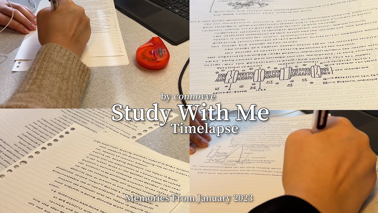 Study With Me | Psychology note taking timelapse in the dorms, memories ...
