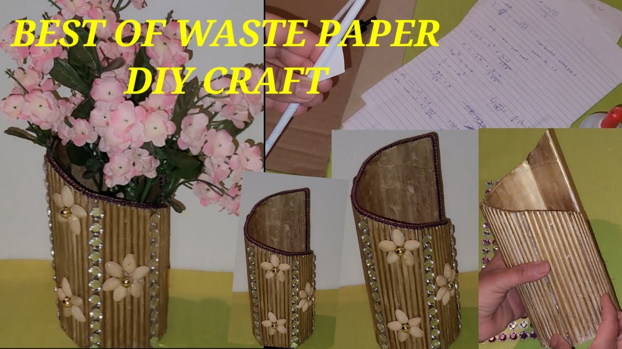 DIY WASTE PAPER CRAFT | PAPER CRAFT |BEST WASTE PAPER CRAFT |HOME ...