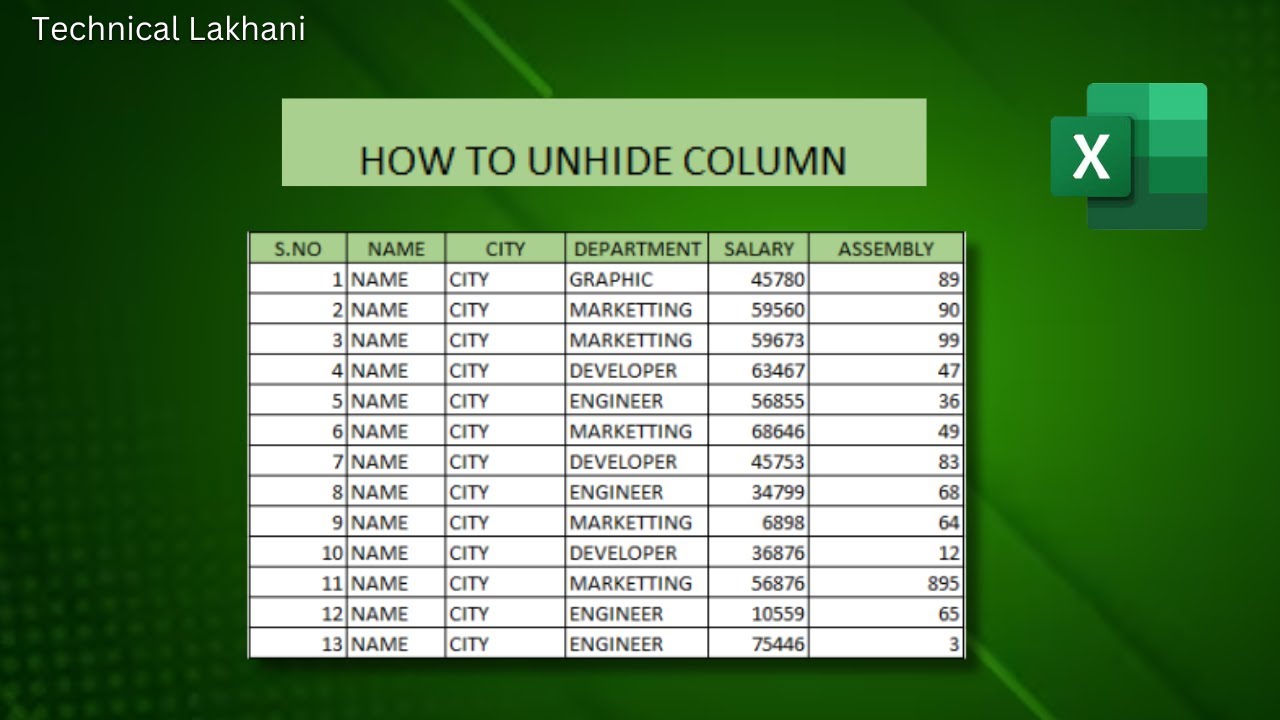 How To Unhide Column In Excel excel YouTube How To Unhide Column In Excel excel YouTube