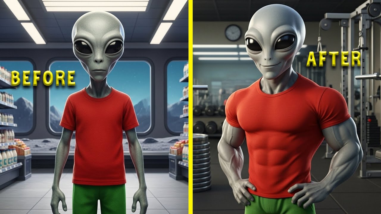 💪 Alien Gym Journey on the Moon 🌙 | 5 Months Transformation - YouTube