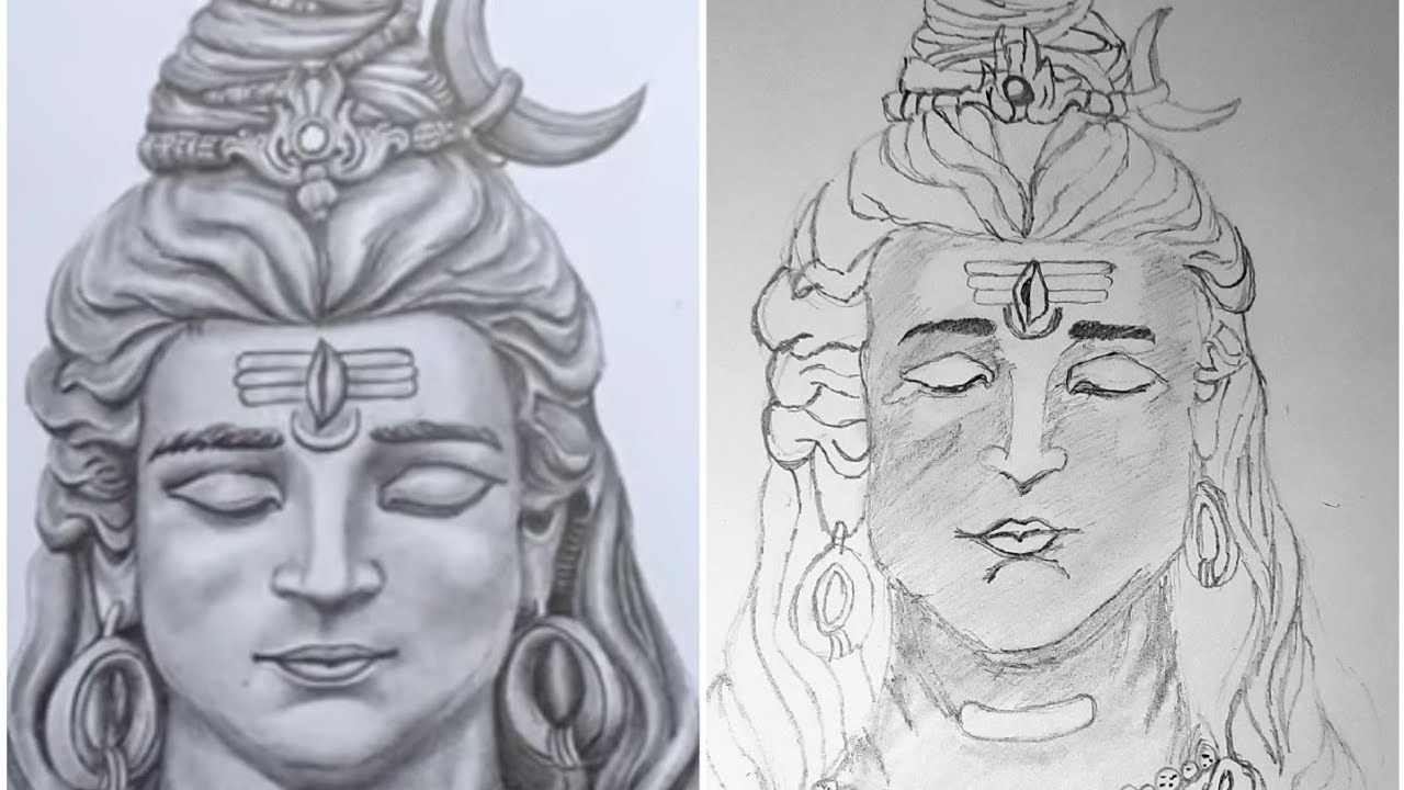 भगवान शिव की ड्राइंग, Lord Shiva Drawing , Shiva Drawing - YouTube