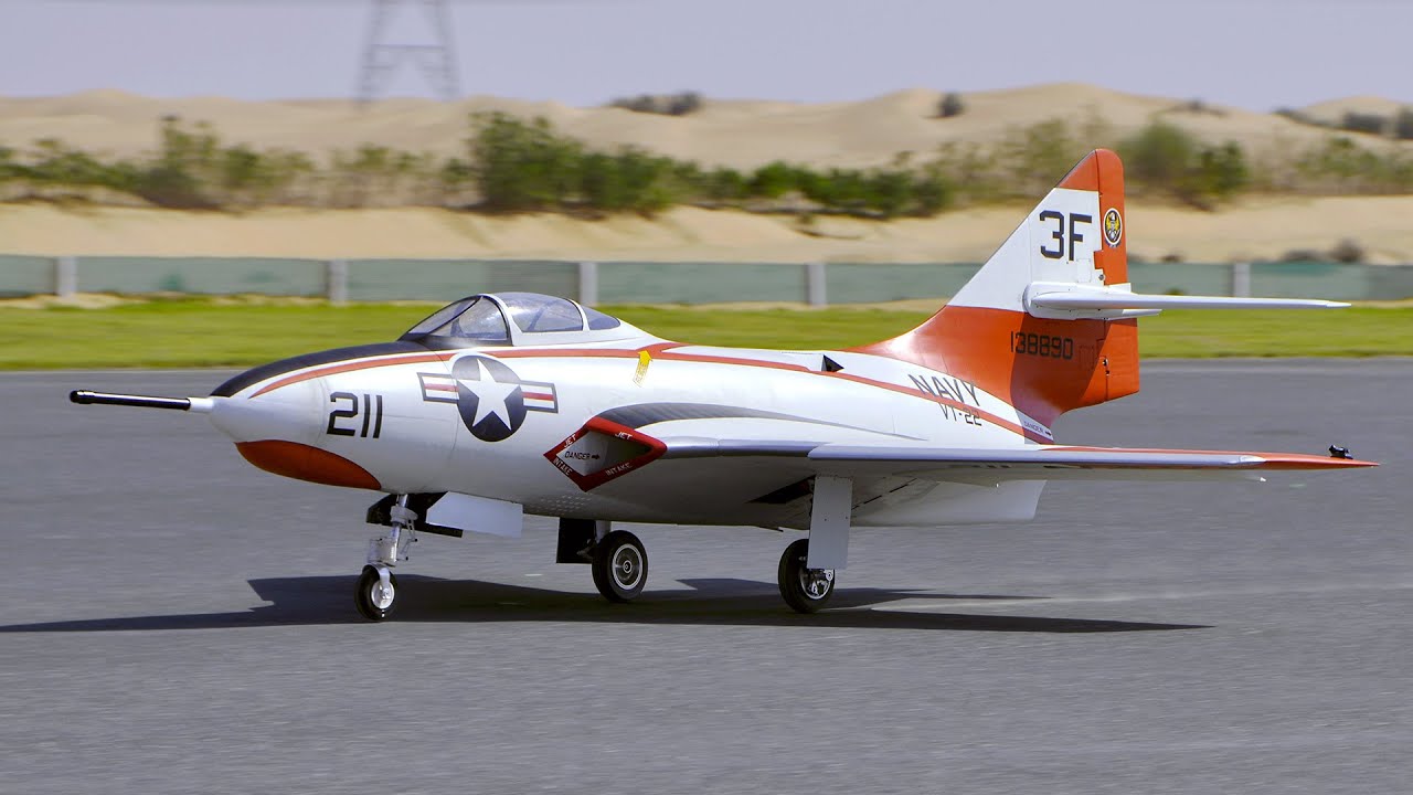 Ultimate Jets Grumman F9F 8 Cougar @ Dubai RC Club - YouTube