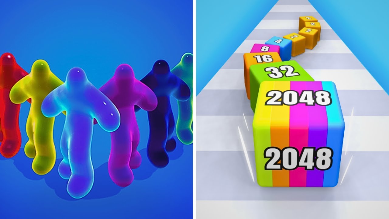 Blob Race 3D 👈vs👉 Jelly Tube Run 2048 | Android iOS Gaming Walkthrough ...