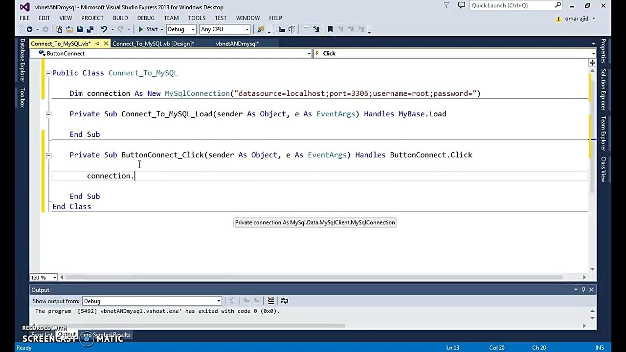 VB MYSQL DATABASE - YouTube