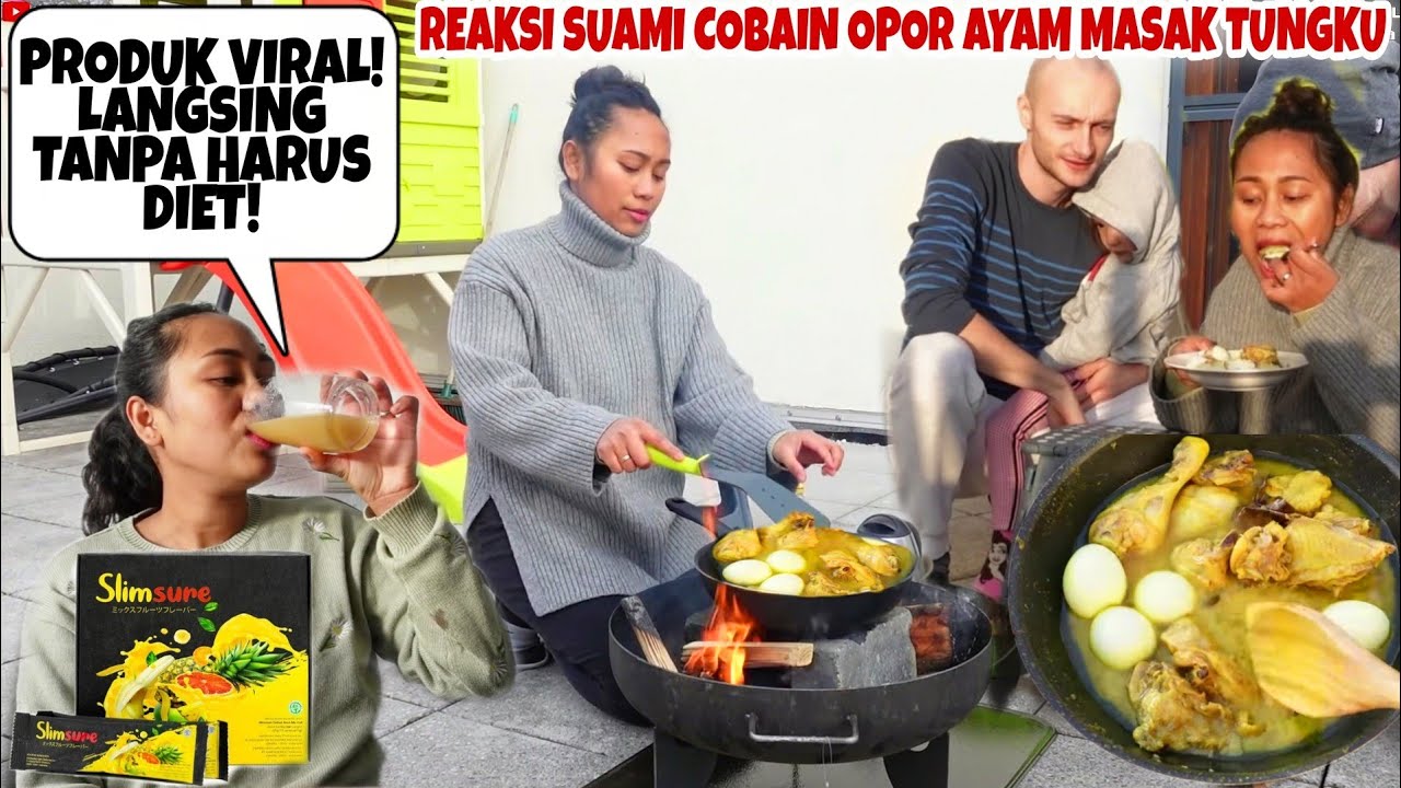 PERTAMA KALI MASAK OPOR AYAM PAKAI TUNGKU API - YouTube
