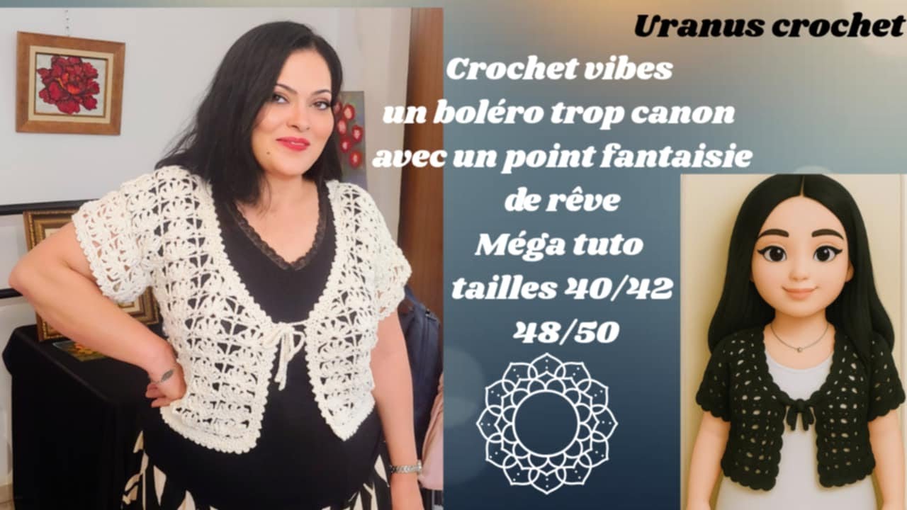 Droitier Crochet vibe🧶un boléro trop canon😍un point fantaisie rêve Méga ...