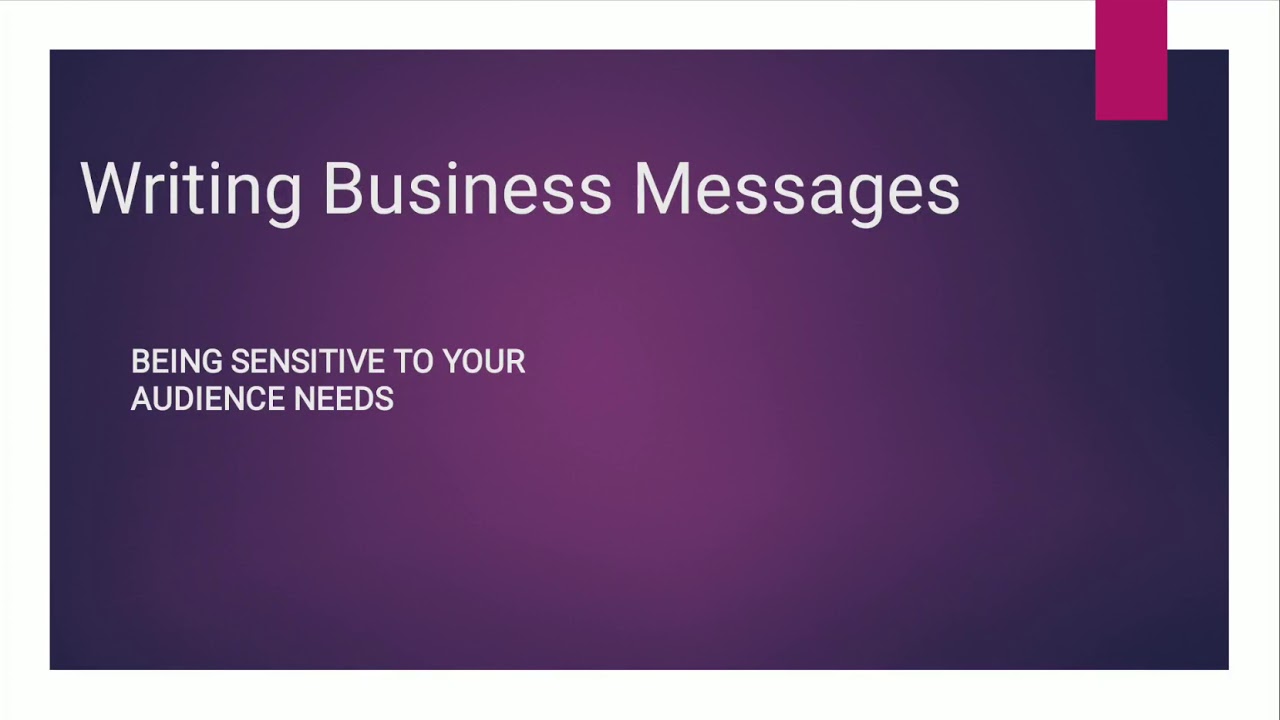 Being sensitive to your audience needs - YouTube
