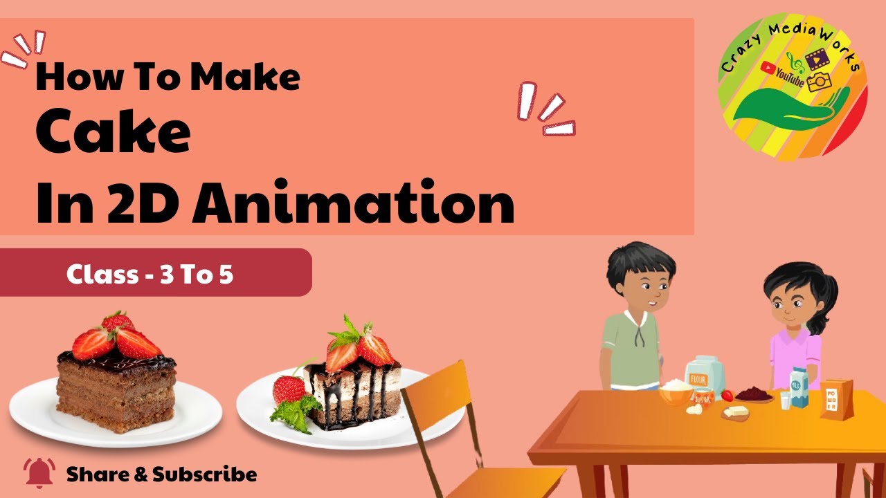 How To Make A Cake (Class - 3 To 5) In English - 2D Animation with ...