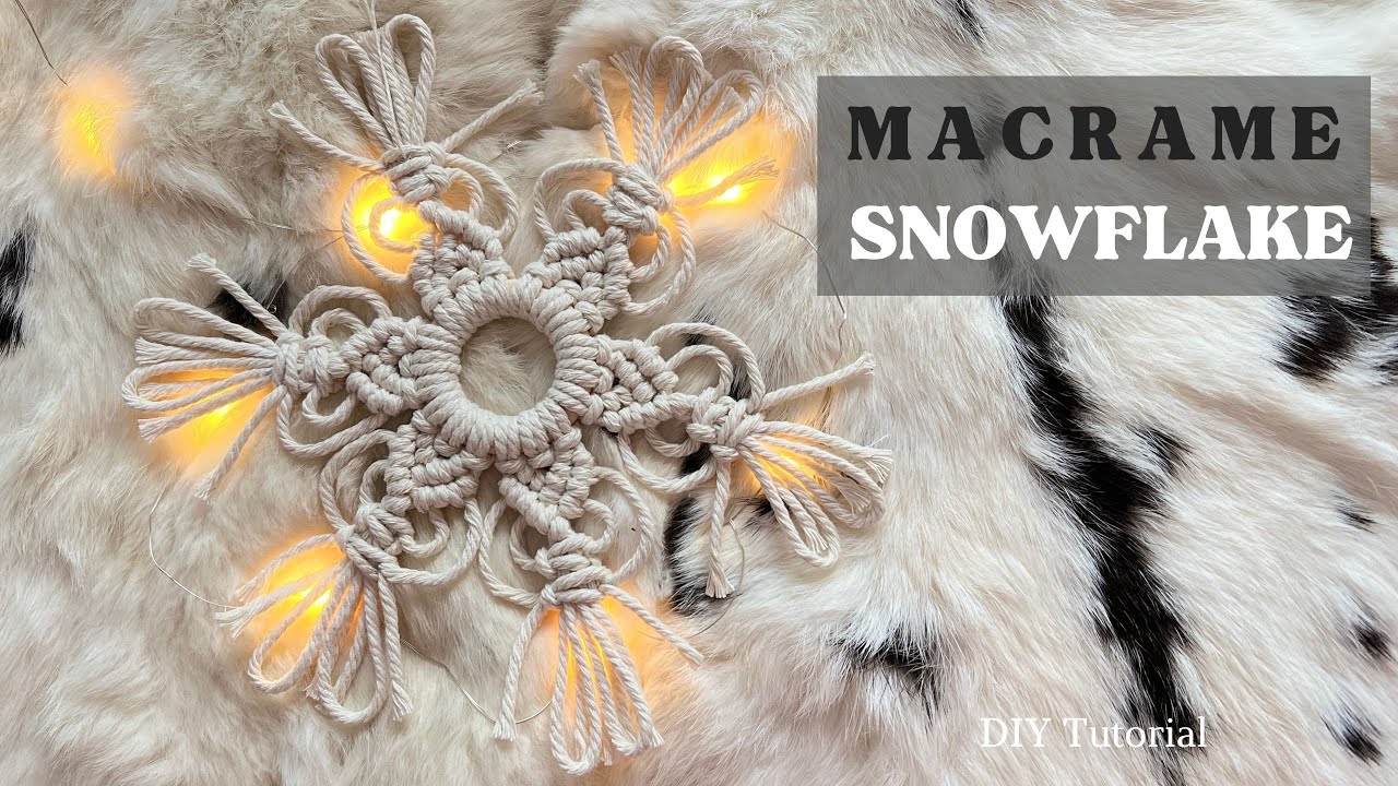 DIY Christmas Ornament Tutorial: Easy and Quick Macramé Snowflake for Beginners - YouTube