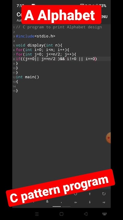 C pattern program to print Star pattern in alphabet 'A' Shape #programming #pattern #question # ...