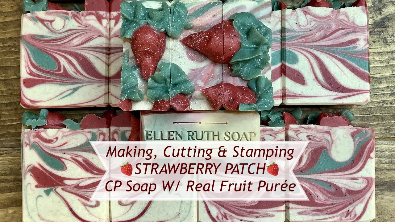 Making Super Lathering 🍓 STRAWBERRY PATCH 🍓 Cold Process Soap w/ Real ...