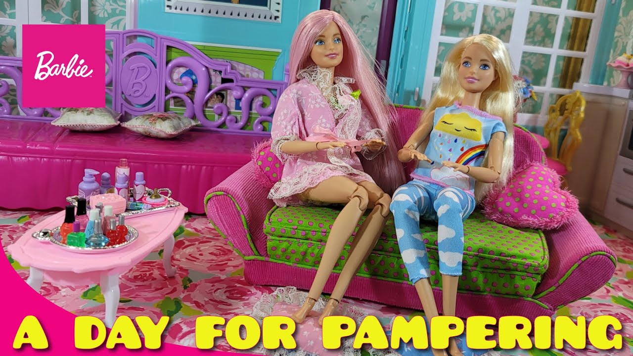 Doll Makeover Routine 💆Let's Get Pampered! Sleepover Barbie Slumber ...