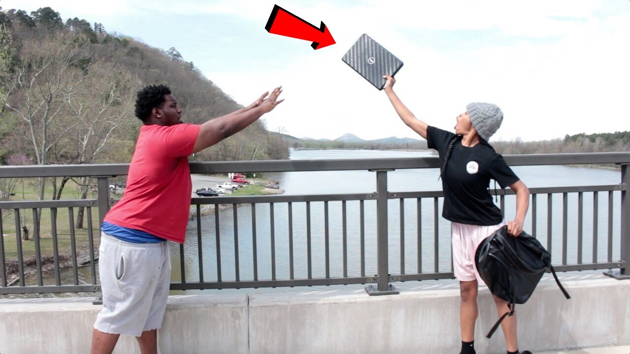 THROWING LAPTOP IN RIVER PRANK!!! (EXTREME) - YouTube