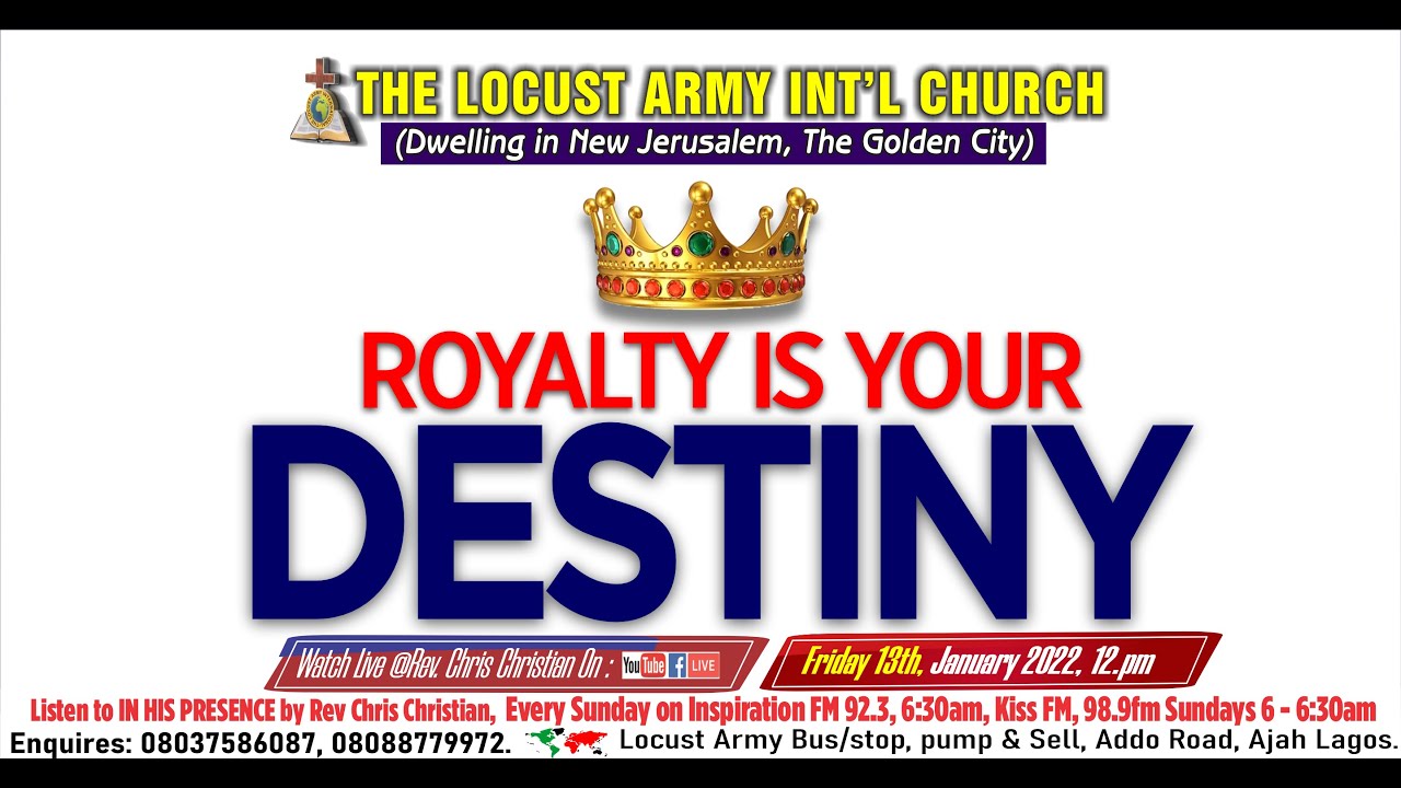 Rev. Chris Christian - ROYALTY IS YOUR DESTINY - PROSPERITY SERVICE ...