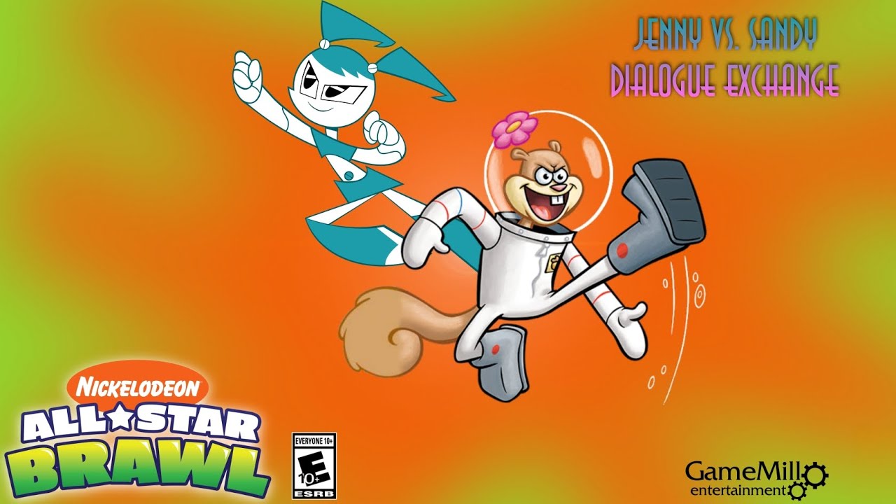 Nickelodeon All-Star Brawl game clip: Jenny vs. Sandy exchange - YouTube