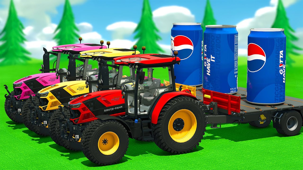 LOAD AND TRANSPORT GIANT PEPSI SODA WITH DEUTZ TRACTORS - Farming ...