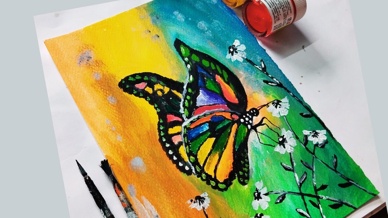 Easy Butterfly Painting || Acrylic Painting || How to paint a butterfly ...