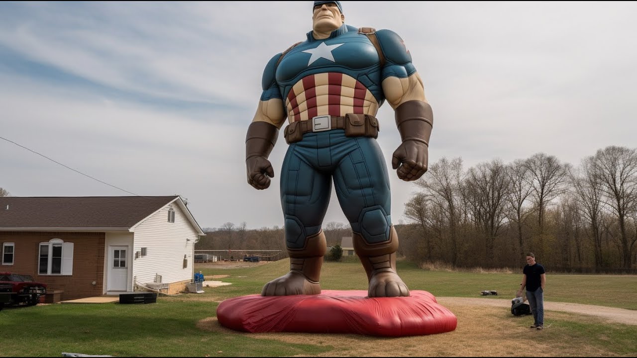 GIANT captain america - YouTube