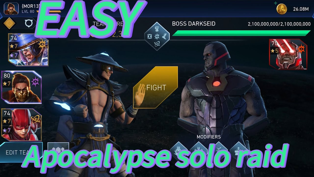 Injustice 2 mobile apocalypse solo raid guide - YouTube