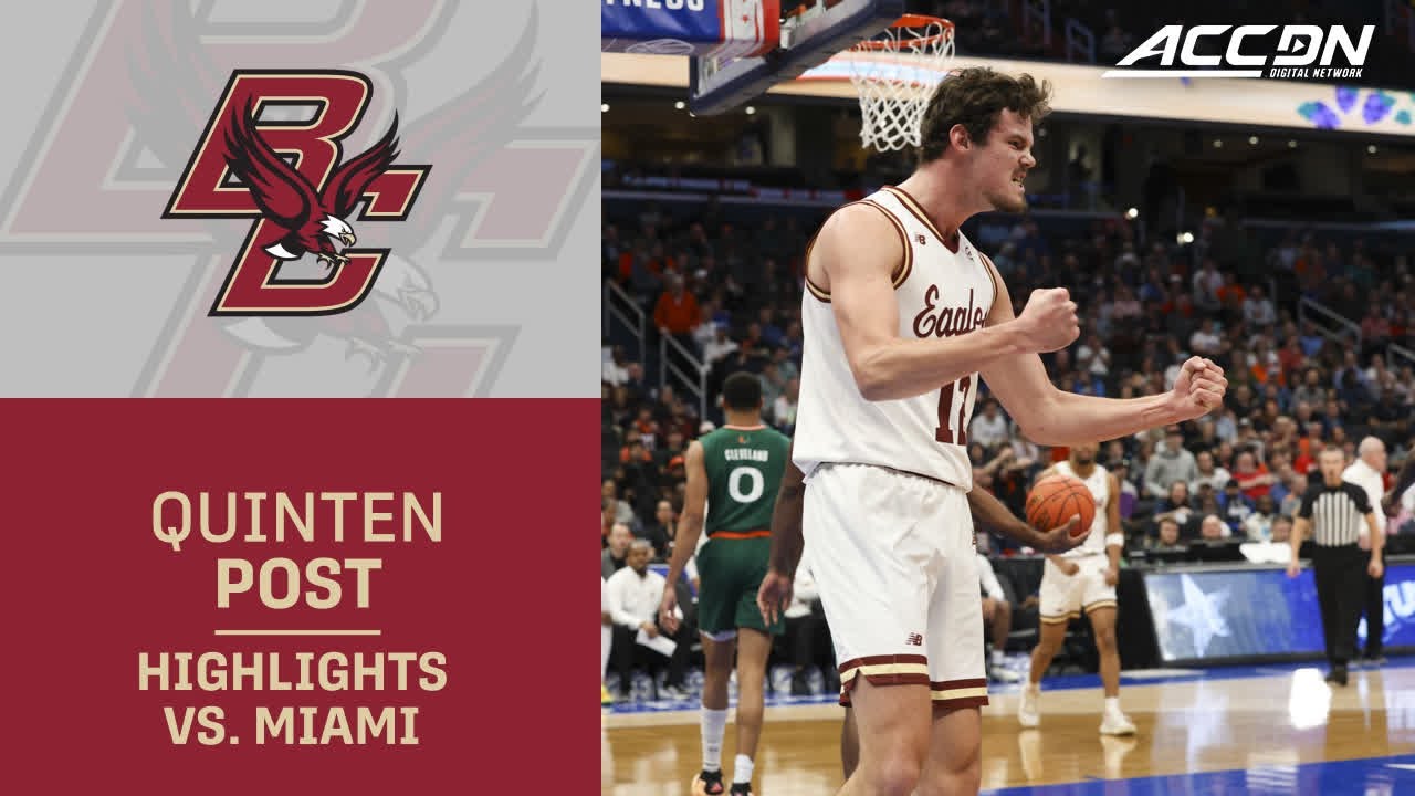 Boston College's Quinten Post Dominates Miami - YouTube