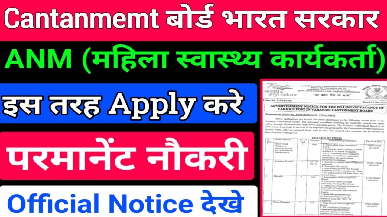 ANM New Vacancy/ANM vacancy 2022/All India ANM Vacancy/Permanent Anm ...