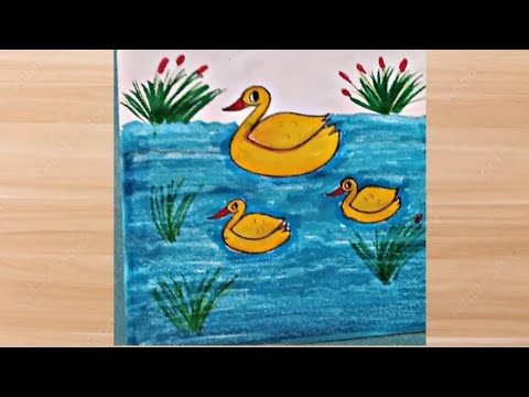 EASY DUCK DRAWING,THREE LITTLE DUCKS IN A POND DRAWING,SIMPLE DUCK ...