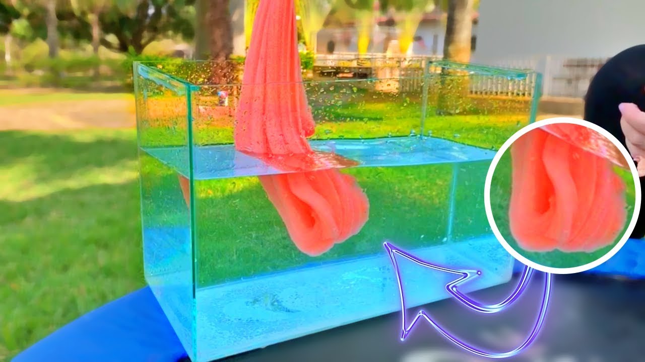 MERGULHEI VÁRIOS TIPOS DE SLIME DEBAIXO D'ÁGUA EXPERIMENTO: SLIMES VS ...