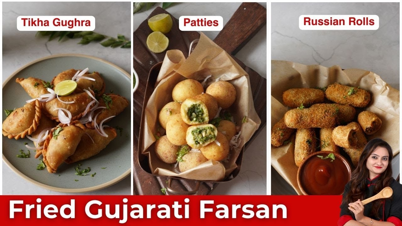 Homemade Gujarati Fried Farsan Recipes|हलवाई जैसा फेमस घुघरा, पेटिस ...
