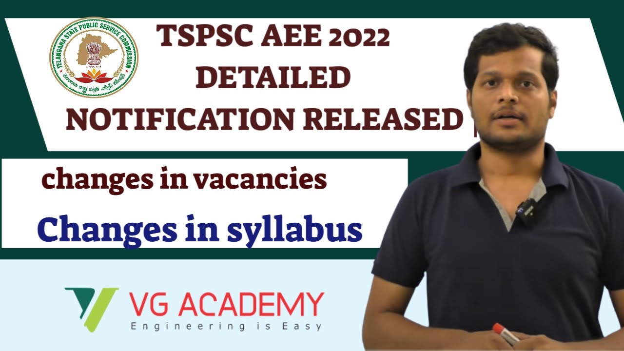 TSPSC AEE DETAILED NOTIFICATION RELEASED | CHANGES IN VACANCIES ...
