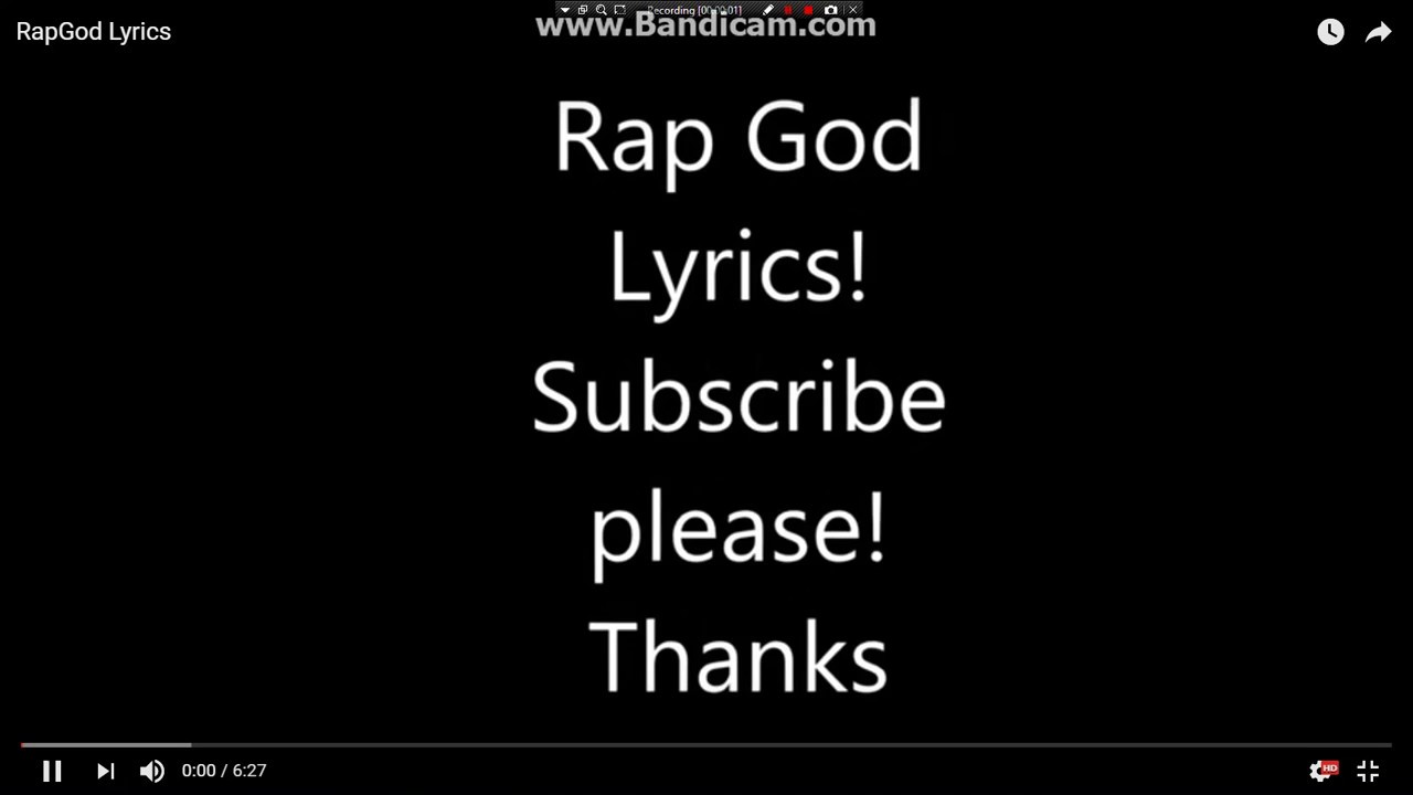 EMINEM - RAP GOD LYRICS - YouTube