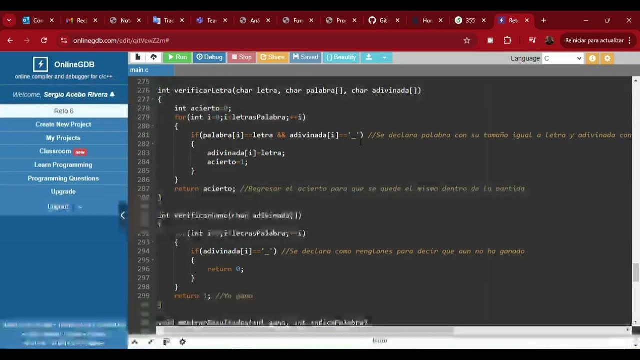 Reto 6 GDB online Debugger Code, Compile, Run, Debug online C, C++ Google Chrome 2024 11 13 15 ...