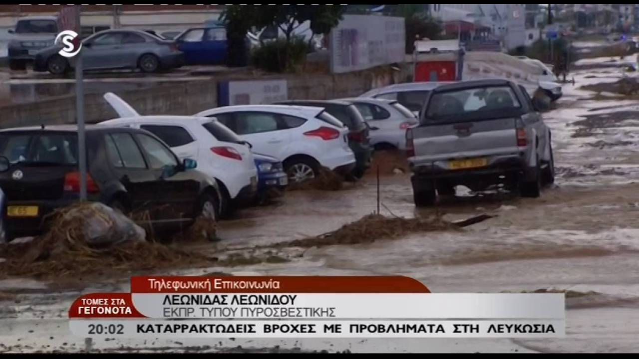 Τέσσερις περιοχές της Λευκωσίας πνίγηκαν από τις πλημμύρες - YouTube