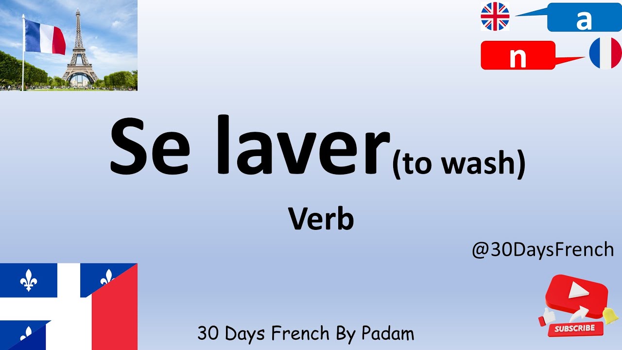 Verb se laver (to wash) | Easy Learn French || 30 Days French By Padam ...