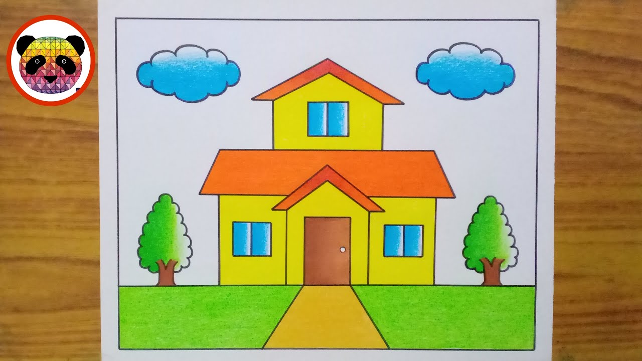 House Drawing / How to Draw House Easy Step By Step / House Scenery ...