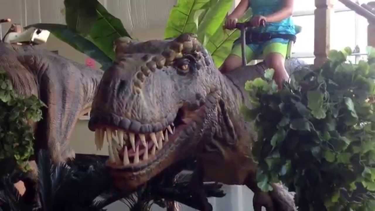 Kayla Riding A T Rex Dinosaur Quest Youtube