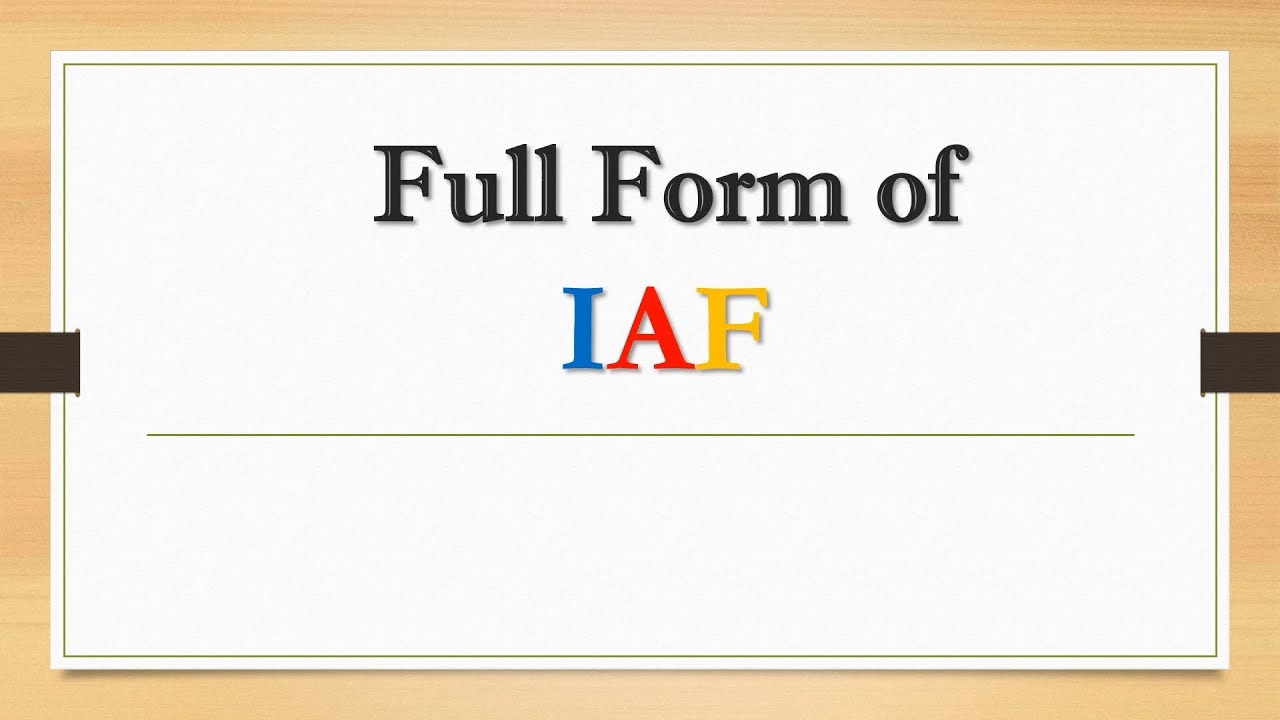 Full Form of IAF || Did You Know? - YouTube