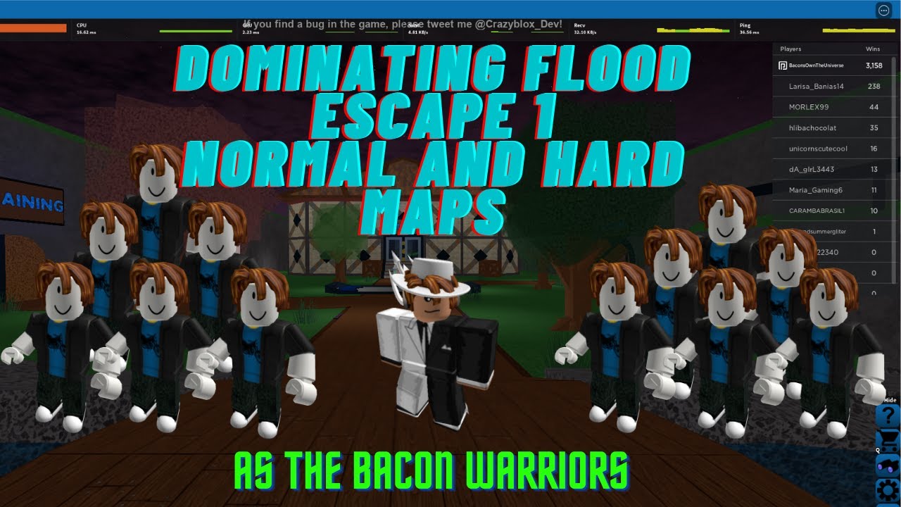 Bacon Warriors Dominate Flood Escape 1 Normal and Hard maps! - YouTube