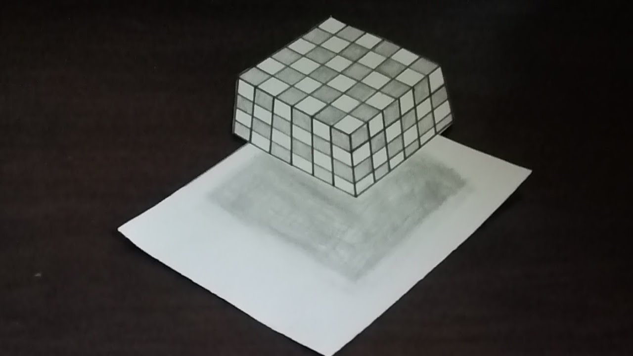 How to draw a 3D checkerboard cube. Easy step by step tutorial - YouTube