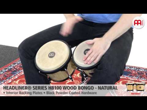 Headliner© Series HB100 Wood Bongo - Natural - HB100NT