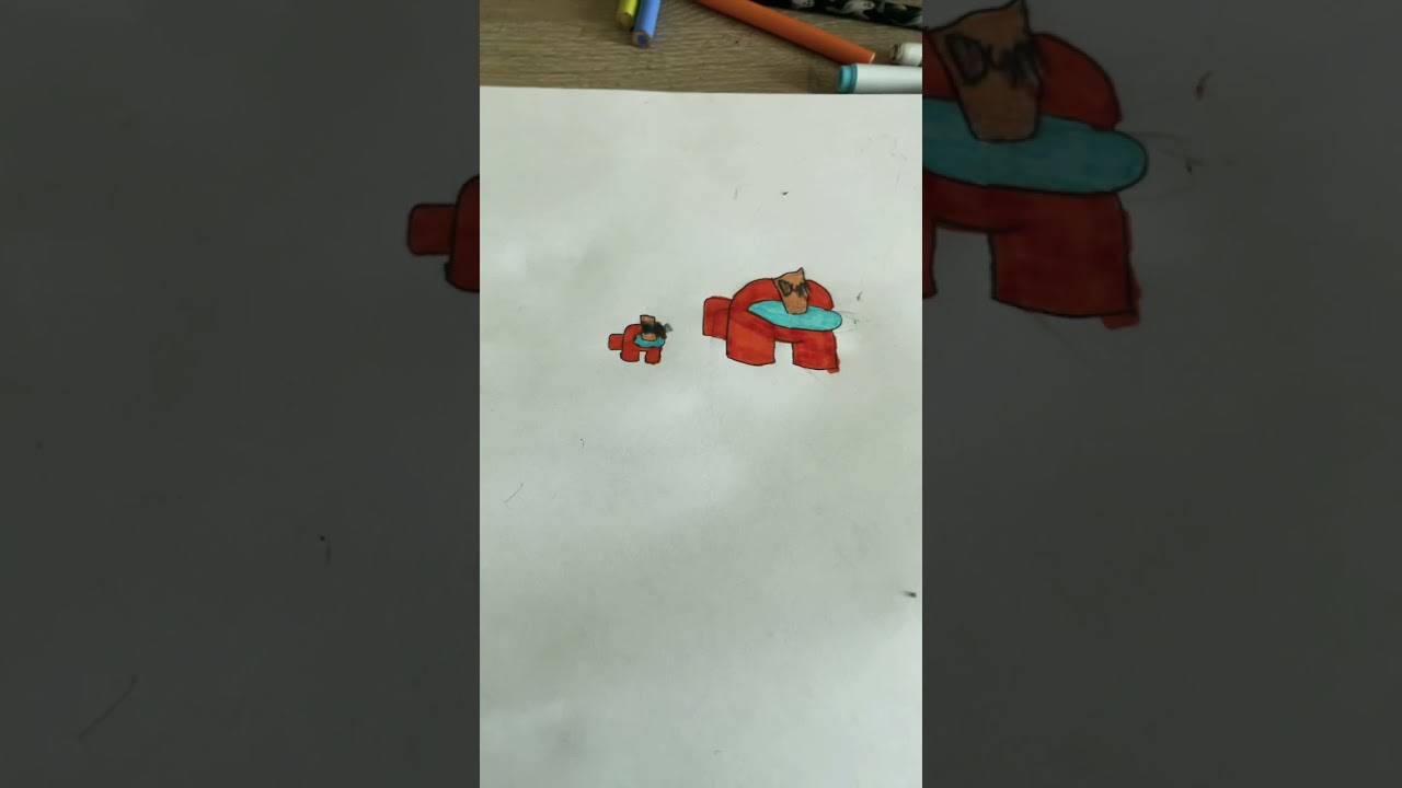 How to draw among us sticky note and a mini crewmate - YouTube