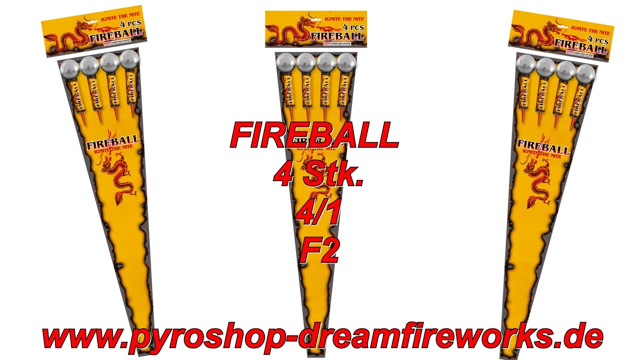 22303-1 FIREBALL SALUT SHELL Raketen Set Kugelraketen 2,5” Kal.65mm ...