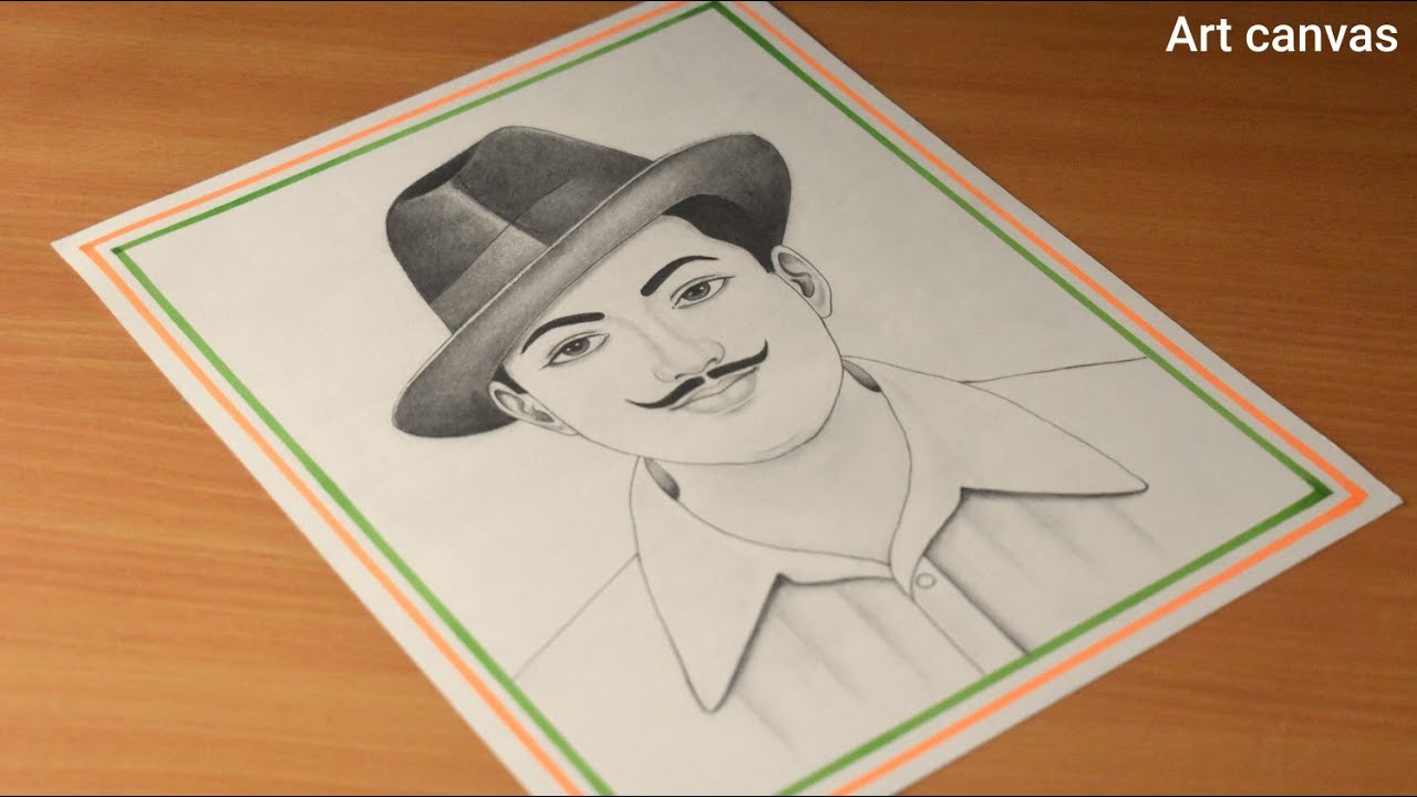 Bhagat Singh Drawing With Pencil Sketch Step by Step / Drawing Bhagat ...