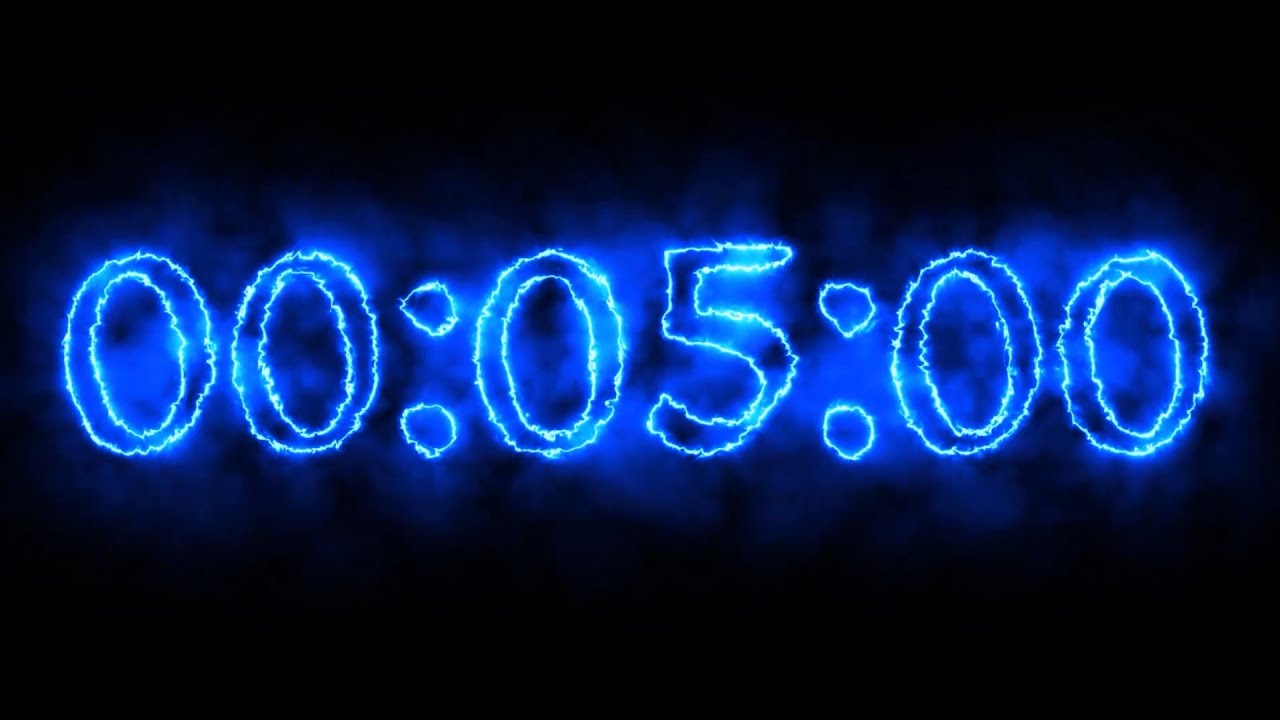 blue smoke neon timer 5 minutes (countdown) - YouTube