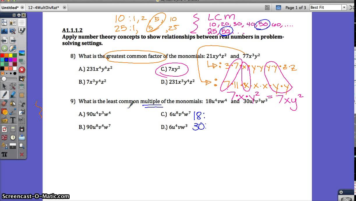 USC Algebra I Keystone Review Packet #8-9 - YouTube