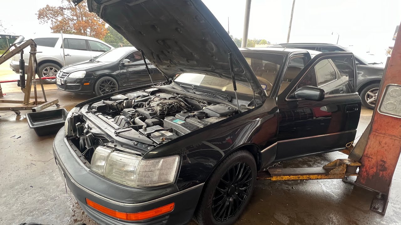 1991 Lexus LS400 4.0L timing belt replacement and timing marks - YouTube