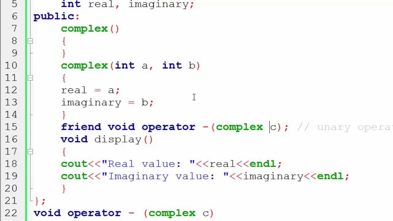 136 Unary Operator Overloading Using Friend Function In C Hindi 136 Unary Operator Overloading Using Friend Function In C Hindi