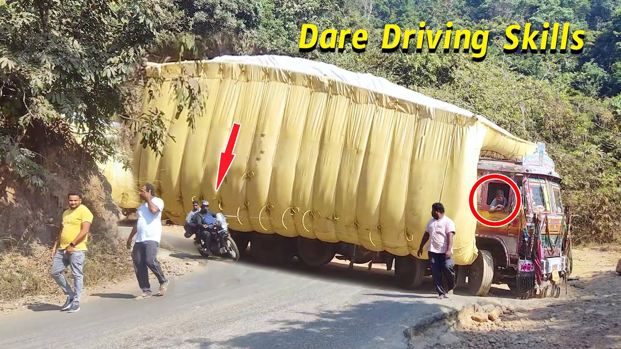 Lorry Video : High Load Truck Drive On Risky Ghat Down Turn | Truck ...